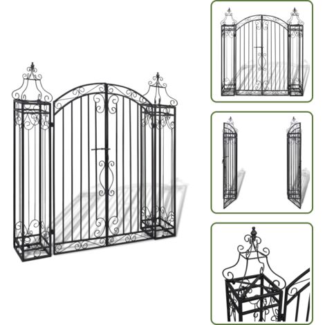 Portillon ornemental de jardin Fer forgé 122 x 20,5 x 134 cm ...