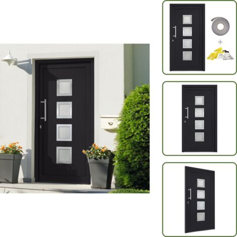 Porte d'entrée Anthracite 88x200 cm - Porte D'entrée - Porte Entrée ...