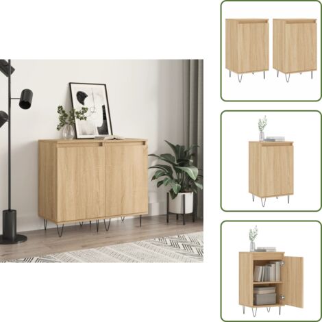 Buffets 2 pcs chêne sonoma 40x35x70 cm bois d'ingénierie - Buffet ...