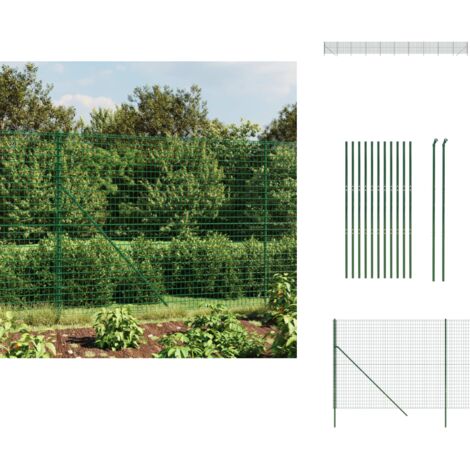 Clôture en treillis métallique vert 2,2x25 m acier galvanisé - Clôture ...