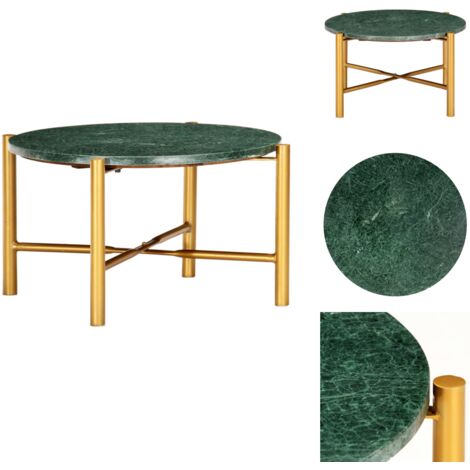 Table basse Vert 60x60x35 cm Pierre véritable et texture marbre - Table ...
