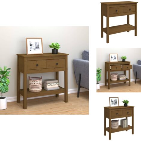 Table console Marron miel 75x35x75 cm Bois massif de pin - Table Basse ...