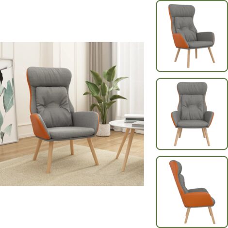 Chaise de relaxation Gris clair Tissu et PVC - Chaise Relaxante ...