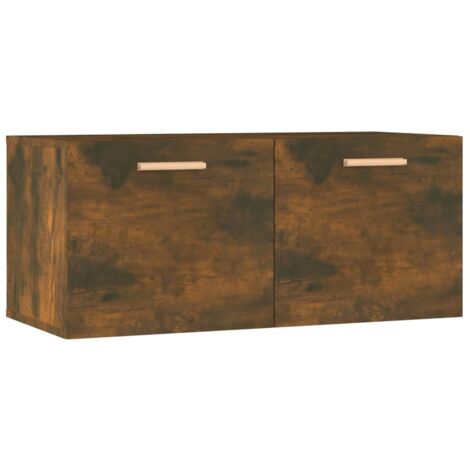 Armoire murale Chêne fumé 80x35x36,5 cm Bois d'ingénierie - Armoire ...