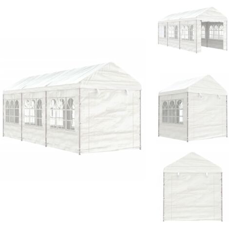 Belvédère avec toit blanc 6,69x2,28x2,69 m polyéthylène - Abris ...