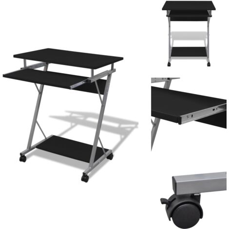 Bureau d'ordinateur compact avec plateau à clavier Noir - Bureau ...