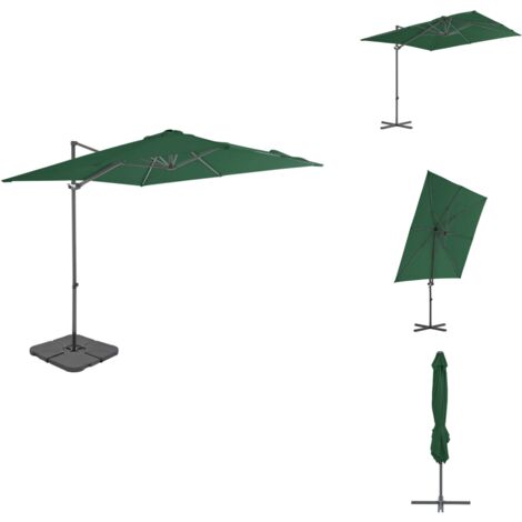 Parasol de jardin avec base portable vert - Parapluie De Jardin ...