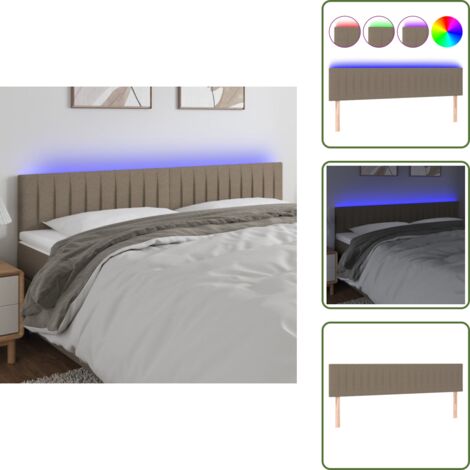 Tête de lit moderne à LED taupe 180 cm tissu contre mal de dos ...