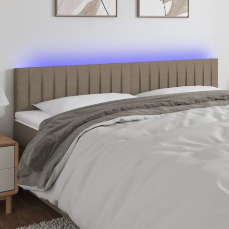 Tête de lit moderne à LED taupe 180 cm tissu contre mal de dos ...