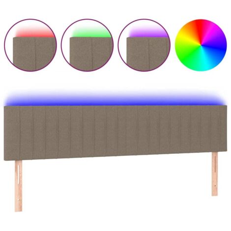 Tête de lit moderne à LED taupe 180 cm tissu contre mal de dos ...