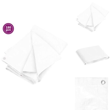 Bâche 180 g/m² 3x4 m Blanc PEHD - Couverture De Jardin - Bâche Imperméable - Bâche Plastique ...