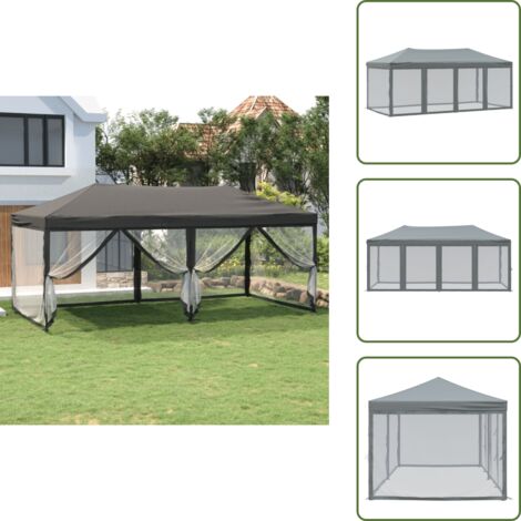 Tente de réception pliable avec parois Anthracite 3x6 m - Tente De ...