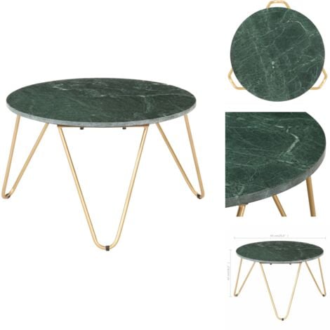 Table basse Vert 65x65x42 cm Pierre véritable et texture marbre - Table ...