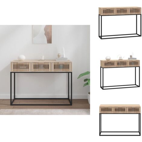 Table console 105x30x75 cm bois d'ingénierie et fer - Table Basse ...