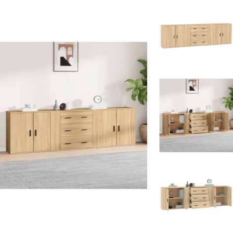 Buffets 3 pcs Chêne sonoma Bois d'ingénierie - Buffet Classique ...