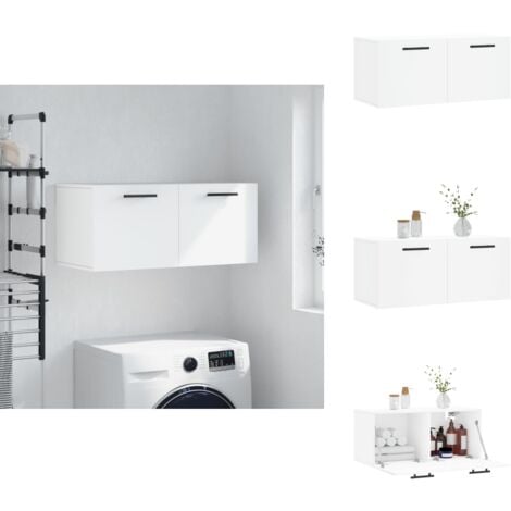 Armoire murale blanc 80x36,5x35 cm bois d'ingénierie - Armoire Murale ...