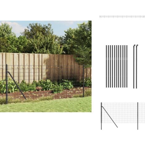 Clôture en treillis métallique anthracite 1x25m acier galvanisé ...