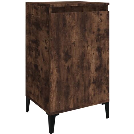 Table de nuit chêne fumé 40x35x70 cm structure haute bois ...