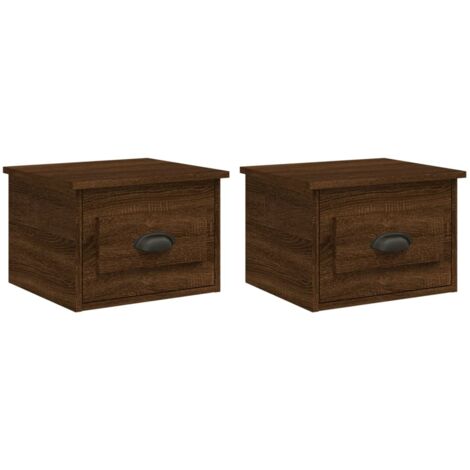 Tables de chevet murales 2 pcs Chêne marron 41,5x36x28 cm - Table De ...