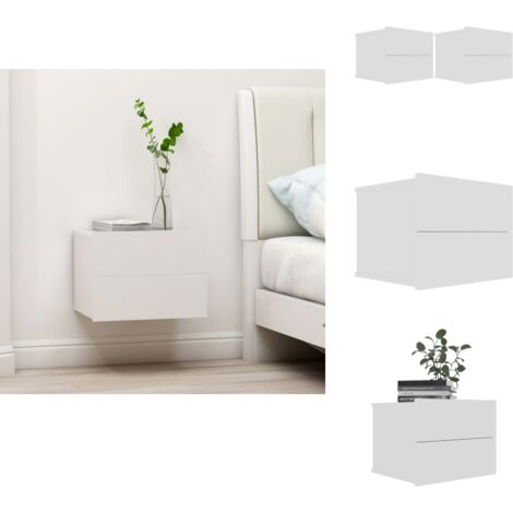 Tables de chevet 2 pcs Blanc 40x30x30 cm Bois d'ingénierie - Table De ...