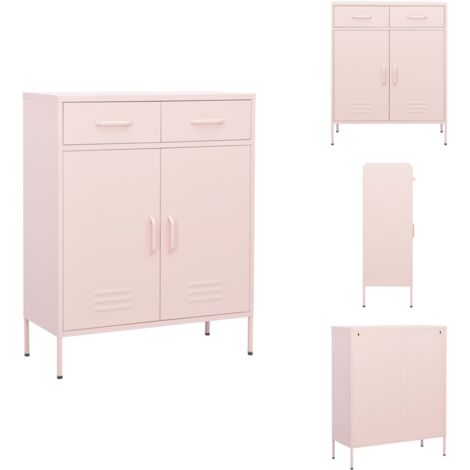 Armoire de rangement Rose 80x35x101,5 cm Acier - Armoire De Rangement - Meuble De Rangement ...