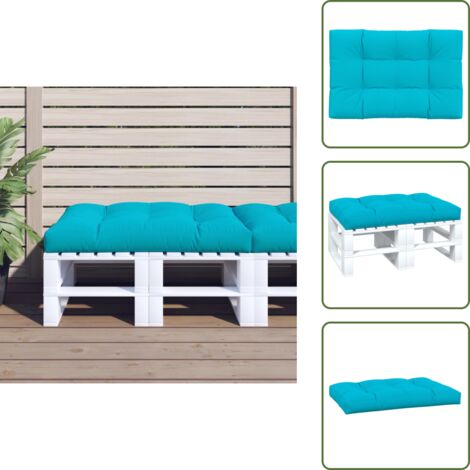 Coussin de palette turquoise 120x80x12 cm tissu - Coussin Exterieur ...