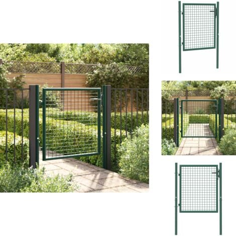 Portail de clôture acier 100x75 cm vert - Portail De Cloture ...