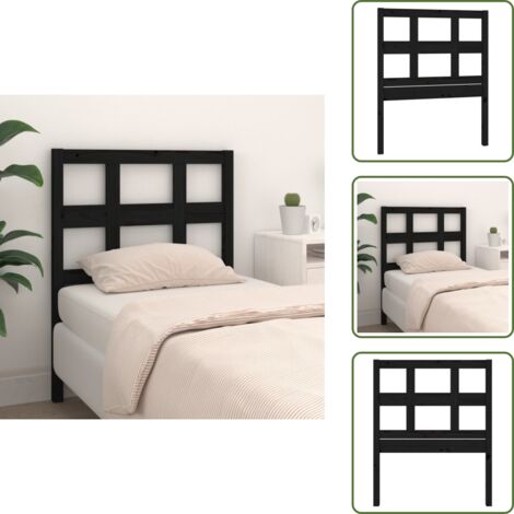 Tête de lit rustique en pin massif noir design naturel 95.5x100 cm ...