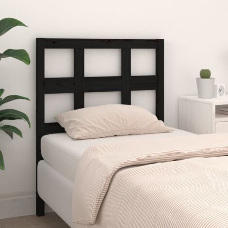 Tête de lit rustique en pin massif noir design naturel 95.5x100 cm ...