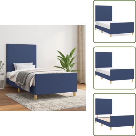 Lit 1 personne bleu 100x200 cm en tissu design scandinave moderne ...
