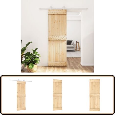 Porte coulissante et kit de quincaillerie 70x210 cm pin massif - Portes ...