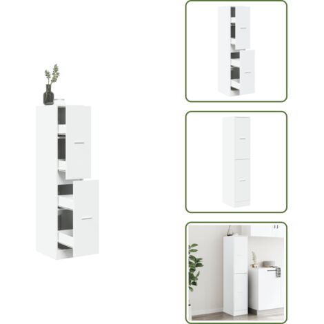 Meuble colonne de rangement style apothicaire blanc pour salle de bain ...