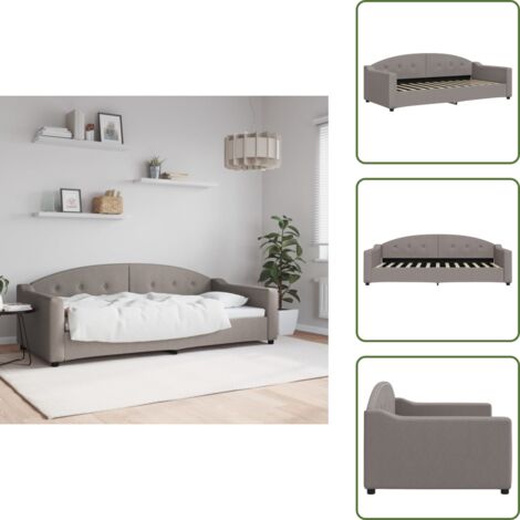 vidaXL Lit de repos sans matelas taupe 90x200 cm tissu
