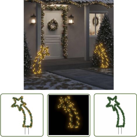 The Living Store Décoration lumineuse météore de Noël avec piquets 115 ...