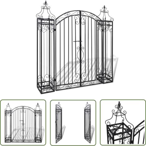 The Living Store Portillon ornemental de jardin Fer forgé 122 x 20,5 x ...