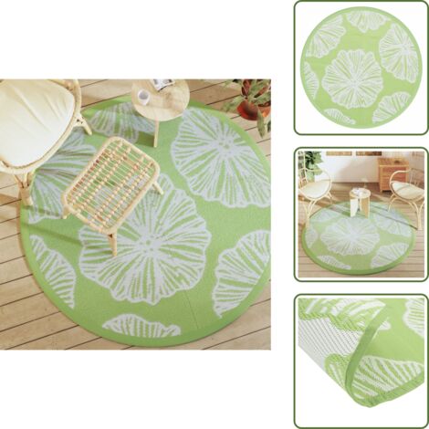The Living Store Tapis d'extérieur ARAKIL vert Ø160 cm PP - Tapis ...