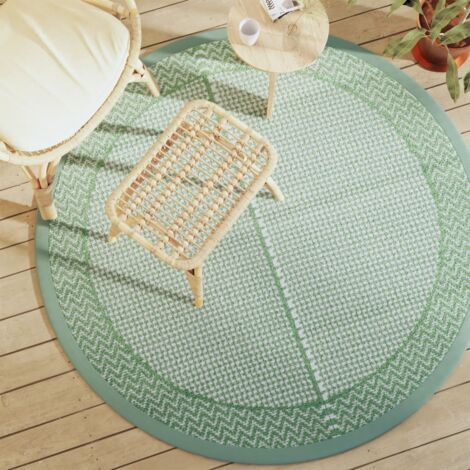The Living Store Tapis d'extérieur ARAKIL vert Ø160 cm PP - Tapis D ...