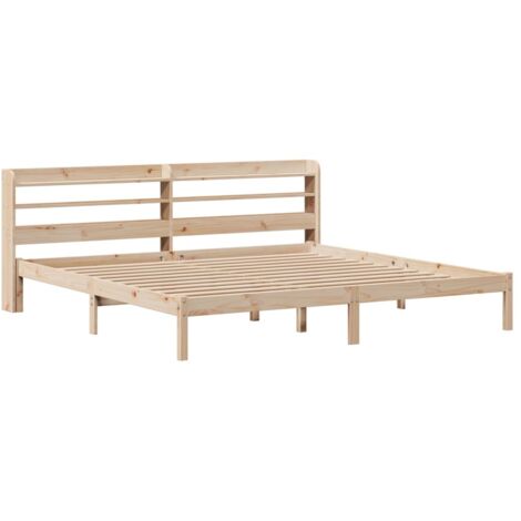 Lit double en bois massif 180x200 cm structure de lit adulte pin ...