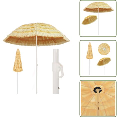 Parasol de plage Naturel 240 cm Style hawaïen - Parasol De Plage ...