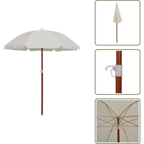 Parasol de jardin avec mât en acier 180 cm Sable - Parasol De Jardin ...