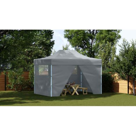 Tente de réception pliable avec 4 parois 3x4 m Acier Anthracite - Tents ...