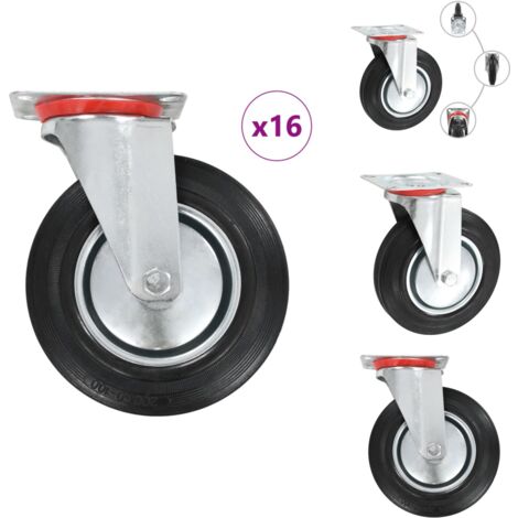 16 pcs Roulettes pivotantes 200 mm - Roulette Pivotante - Roulettes ...