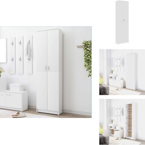 Garde-robe de couloir Blanc 55x25x189 cm Bois d'ingénierie - Garderobe ...