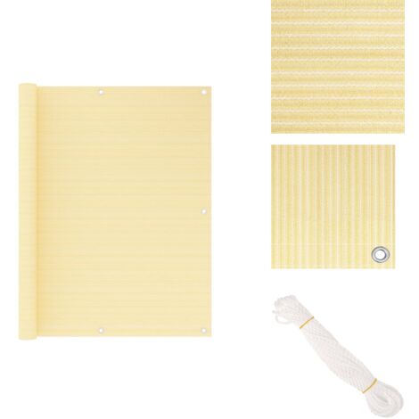 Écran de balcon Beige 120x500 cm PEHD - Écran De Balcon - Voile D ...