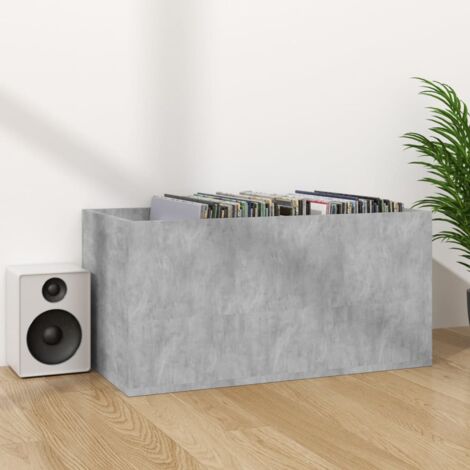 Boîte de rangement de vinyles Gris béton 71x34x36 cm - Boîte De ...