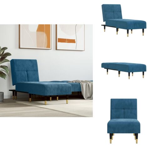 Chaise longue bleu velours - Chaises Longues - Fauteuil Relax - Chaise ...