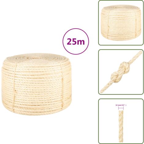 Corde 100 % sisal 12 mm 25 m - Corde Sisal - Corde Naturelle - Corde ...
