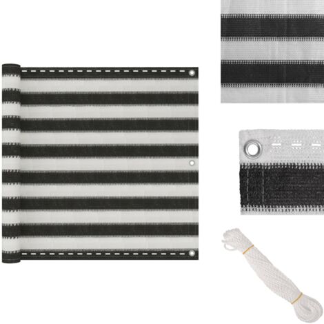 Écran de balcon en PEHD 90x400 cm Anthracite et blanc - Écran De Balcon ...