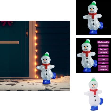Silhouette de bonhomme de neige de Noël LED Acrylique 30 cm - Décorations De Noël - Figurines De ...