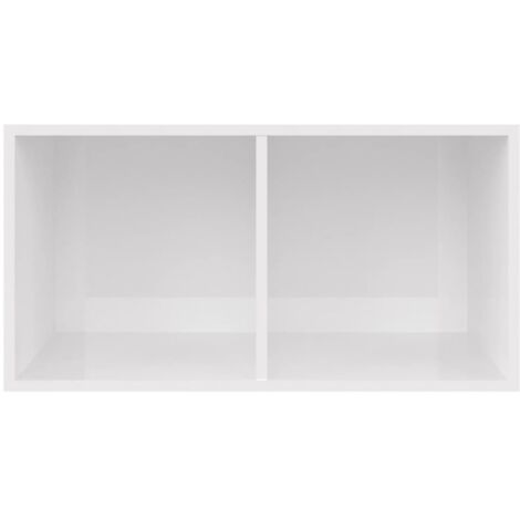 Boîte de rangement de vinyles Blanc brillant 71x34x36 cm - Boîte De ...